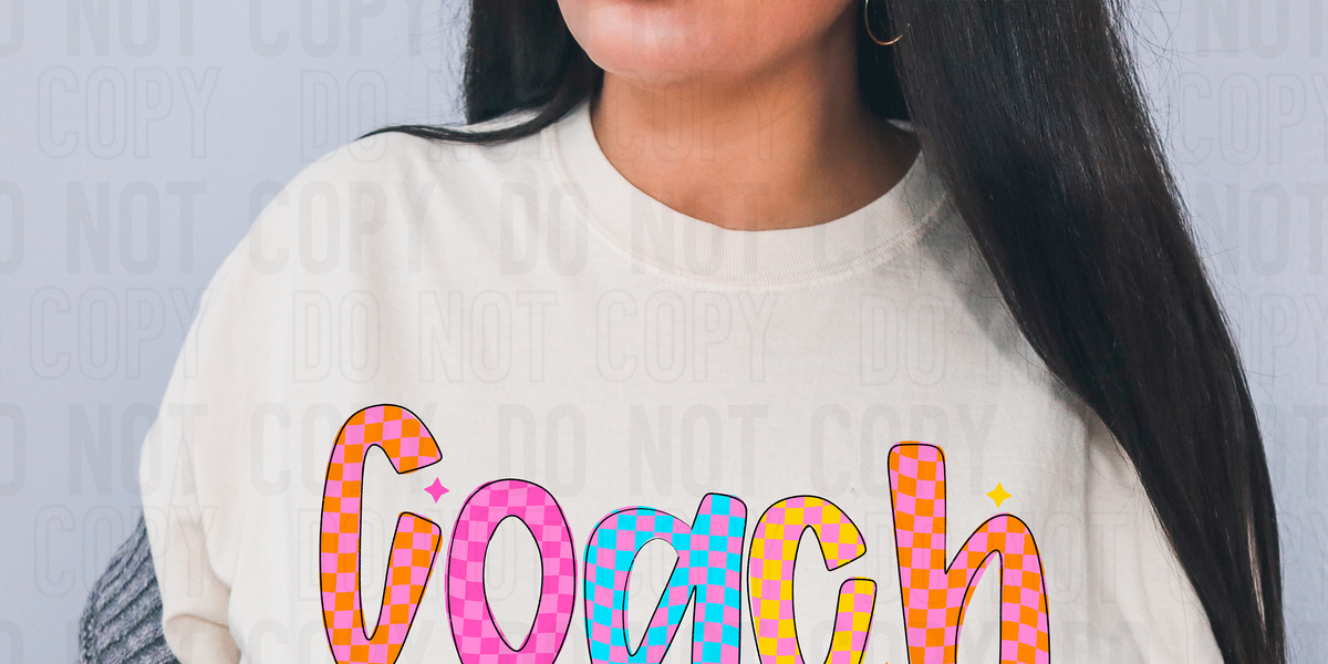 Coach Colorful Checkered Doodle DTF Transfer (SBBB) – Wills Creek Designs