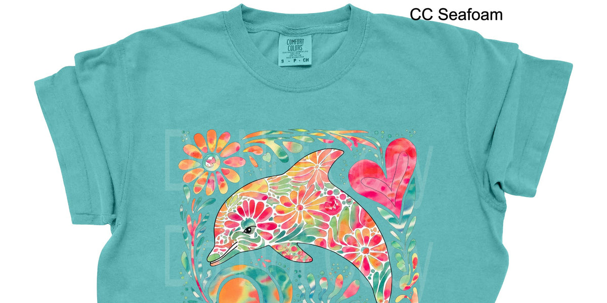 Dolphin Floral DTF Transfer – Wills Creek Designs