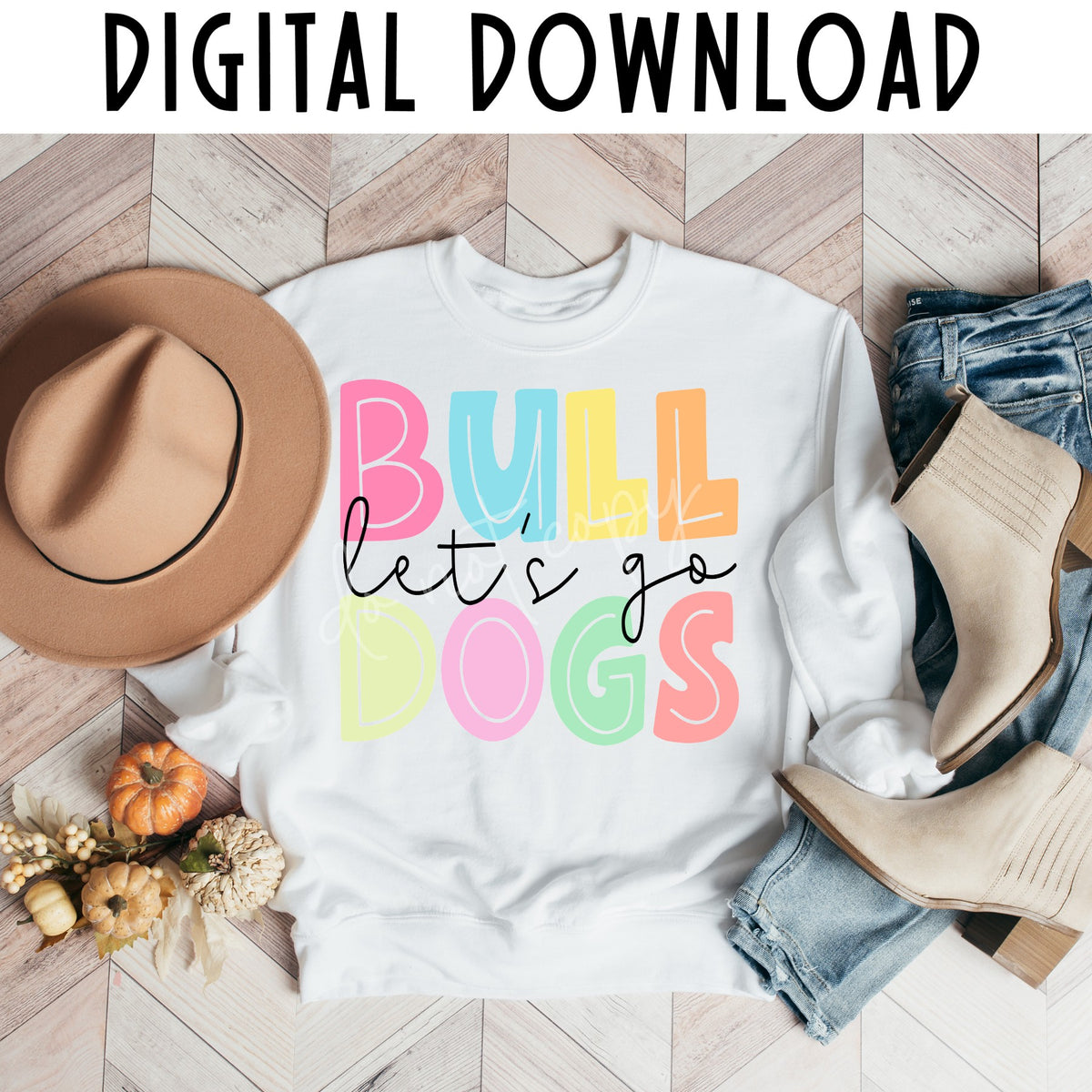 Let's go Bulldogs Colorful Digital Download MS – Wills Creek Designs