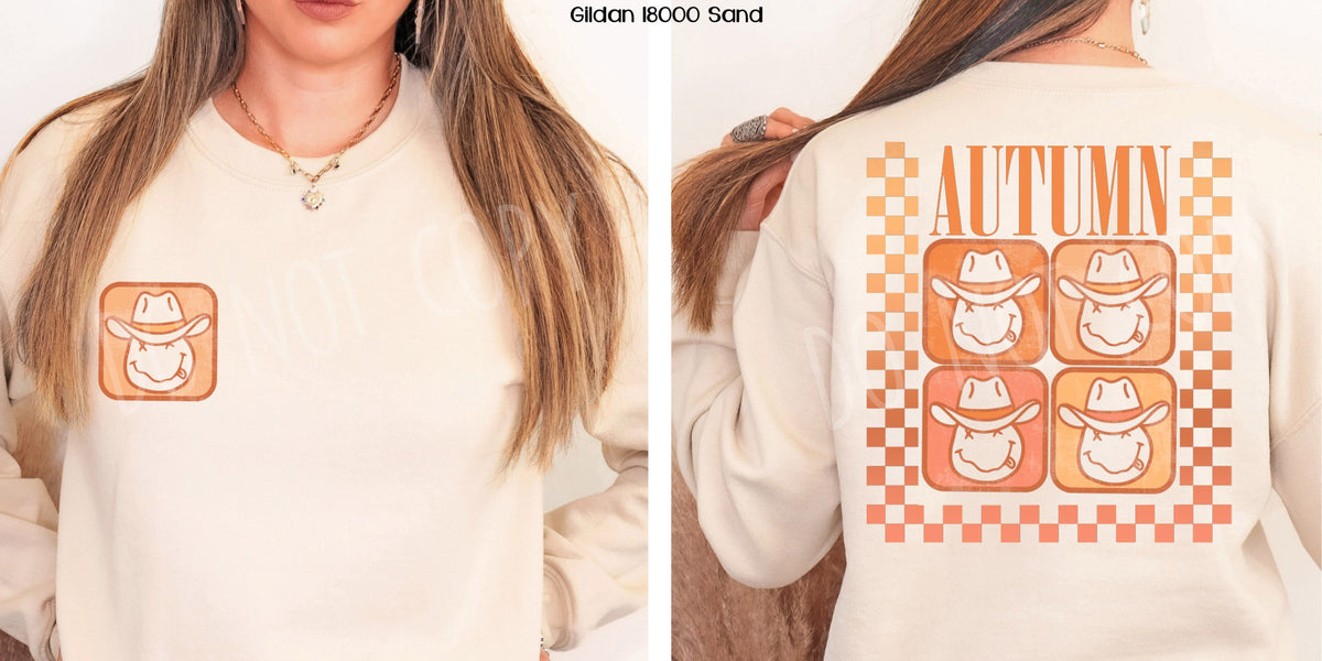 Autumn Checkered Front & Back Screen Print High Heat Transfer #5 ...