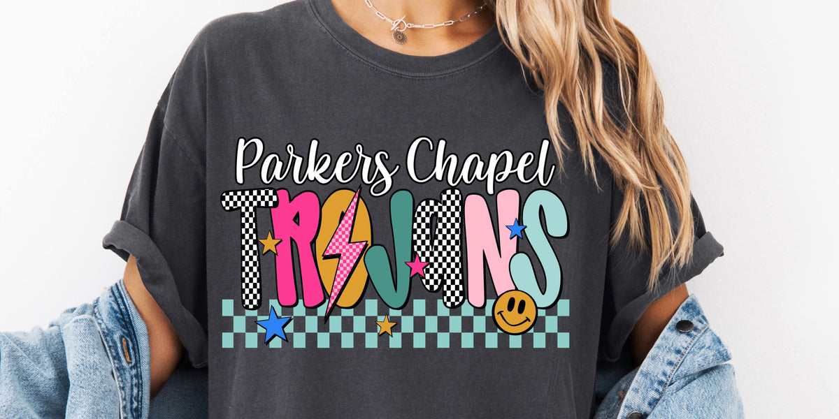 Parkers Chapel Trojans Mix Print Preppy Mascot DTF Transfer – Wills ...