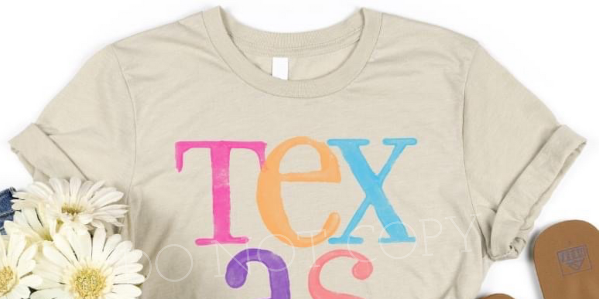 Watercolor States TEXAS DTF Transfer – Wills Creek Designs