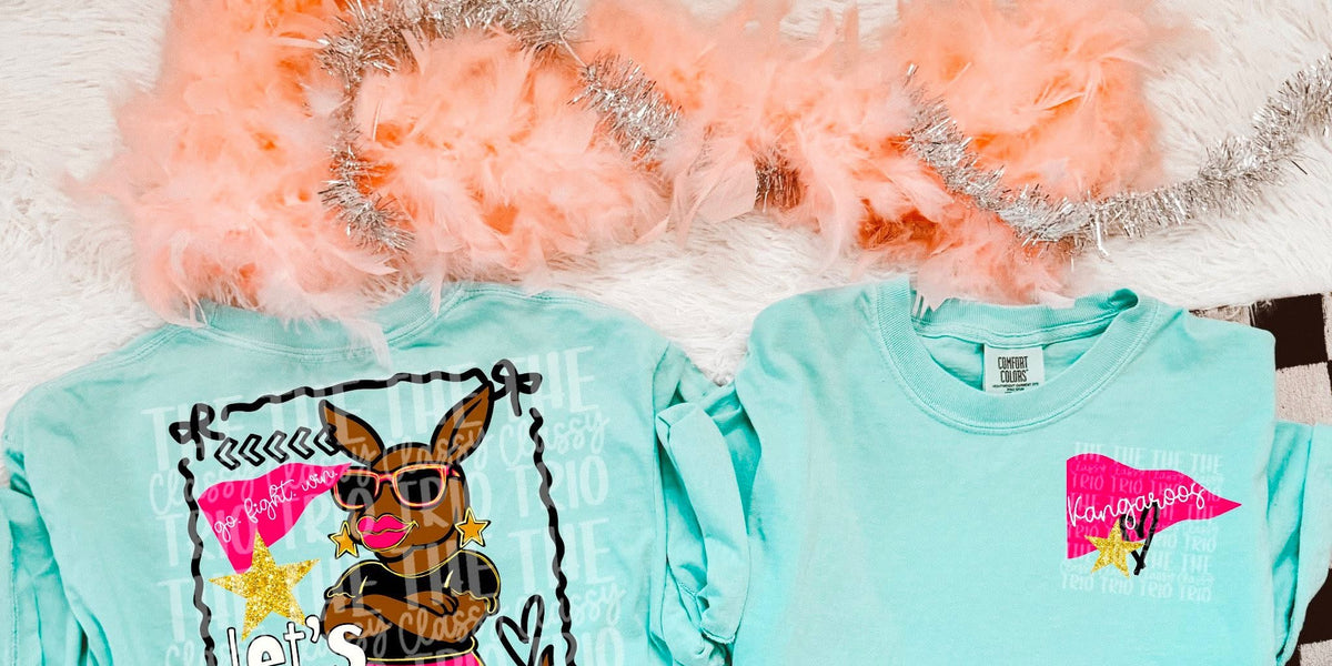 Glam Mascot KANGAROOS Front and Back DTF Transfer – Wills Creek Designs