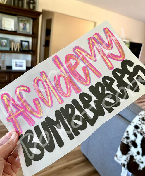 Pink w/gold brush stroke THIRD GRADE DTF Transfer – Wills Creek Designs