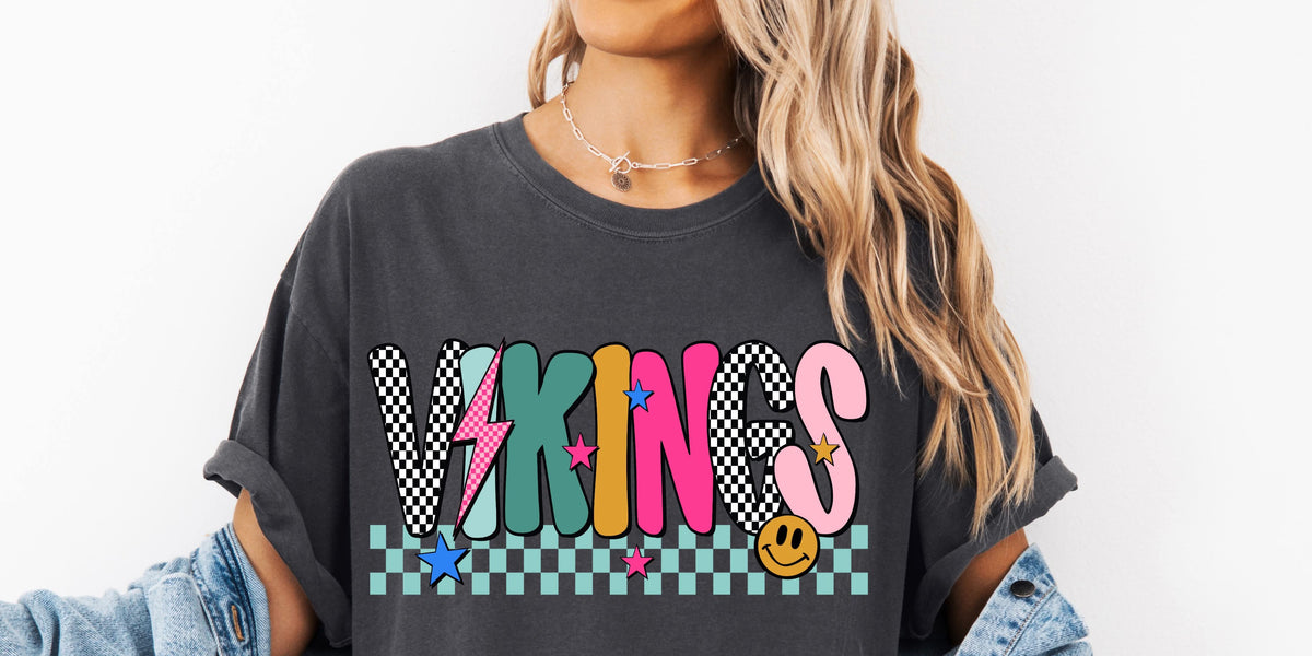 Vikings Mix Print Preppy Mascot DTF Transfer – Wills Creek Designs