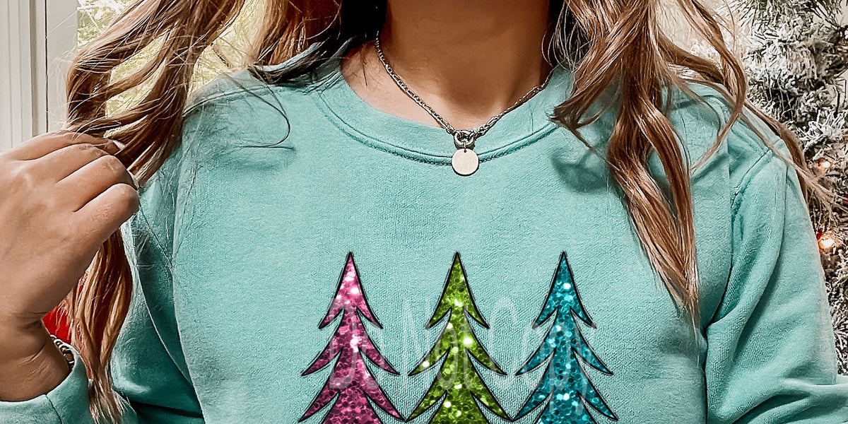 Merry Christmas Bling Trees DTF Transfer – Wills Creek Designs