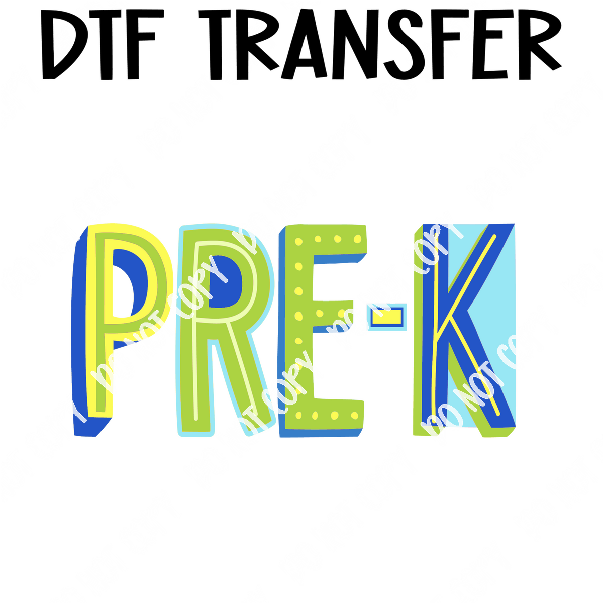 Colorful Pre K boy DTF Transfer – Wills Creek Designs