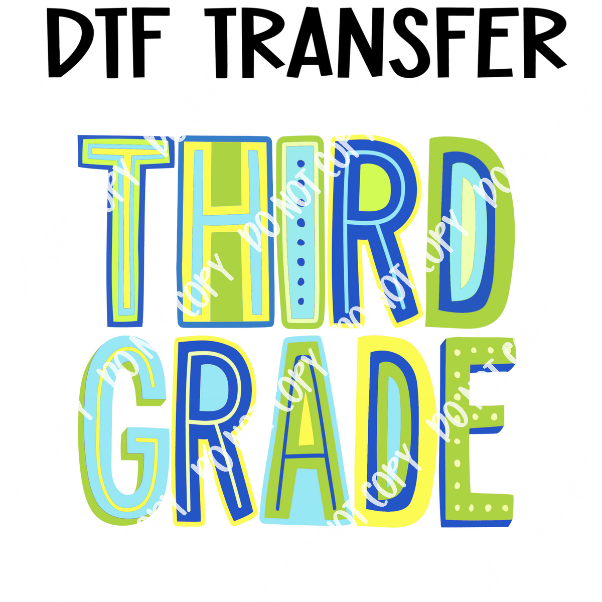 Colorful Third Grade boy DTF Transfer – Wills Creek Designs