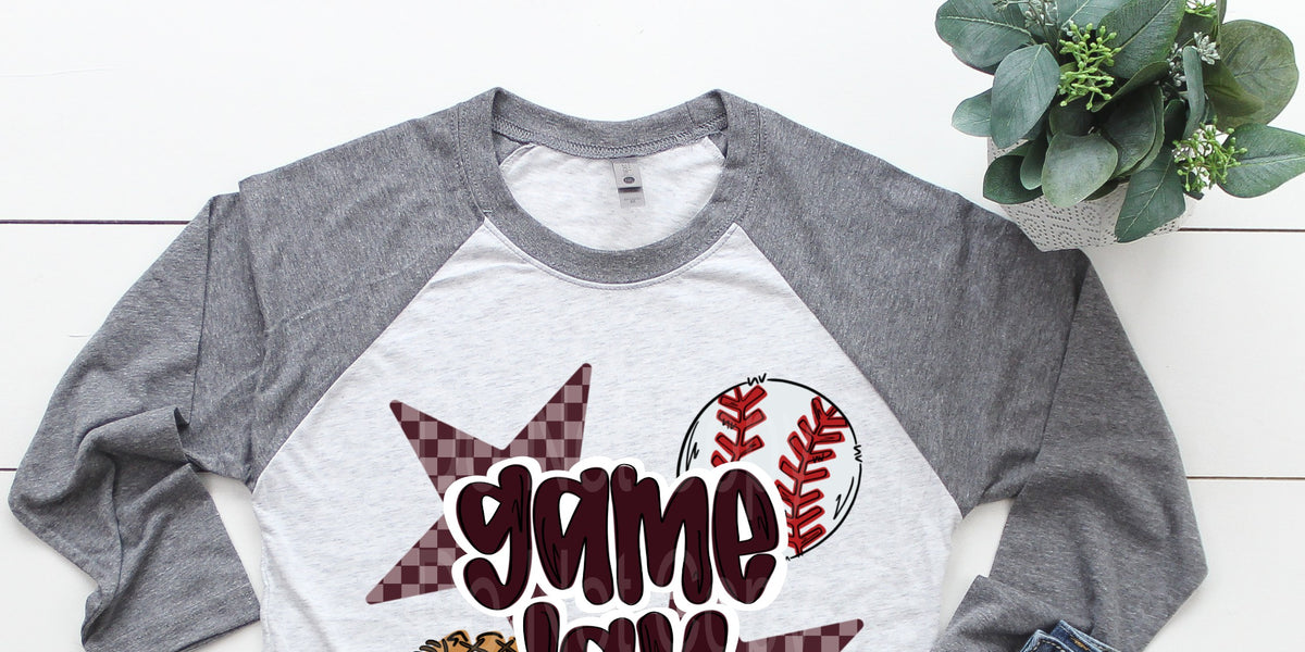 Gameday Baseball Maroon DTF Transfer – Wills Creek Designs