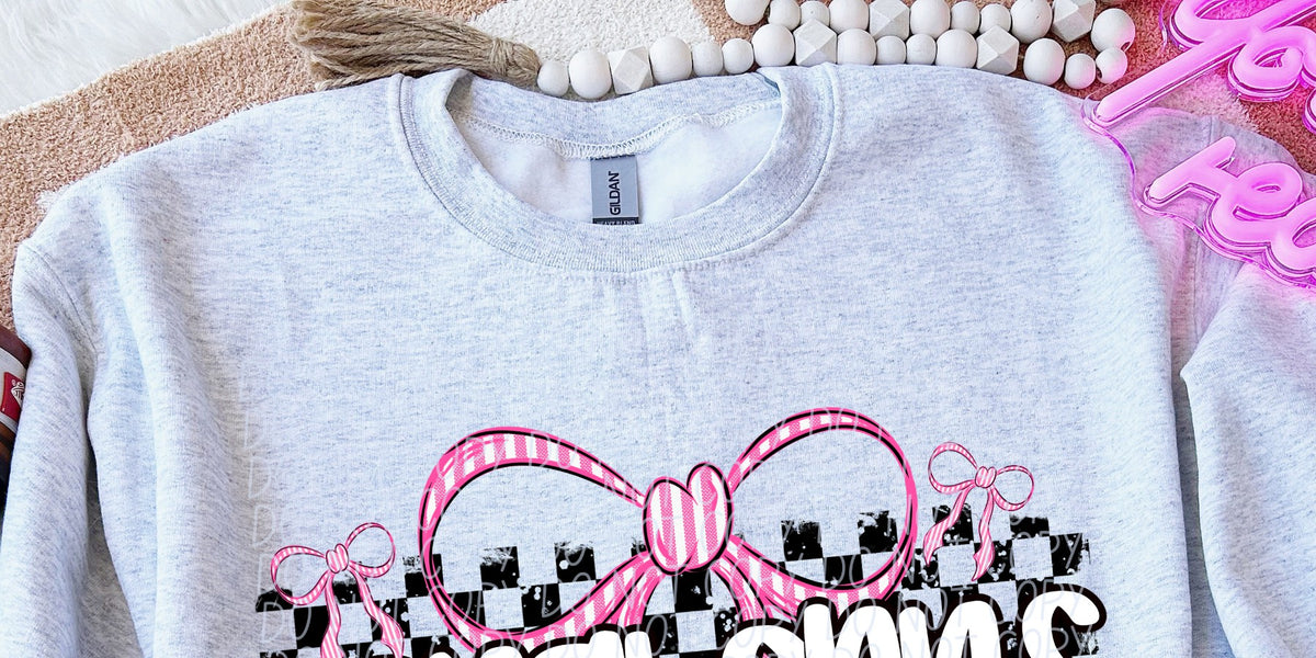 Longhorns Pink Bow with Checks Mascot DTF Transfer – Wills Creek Designs