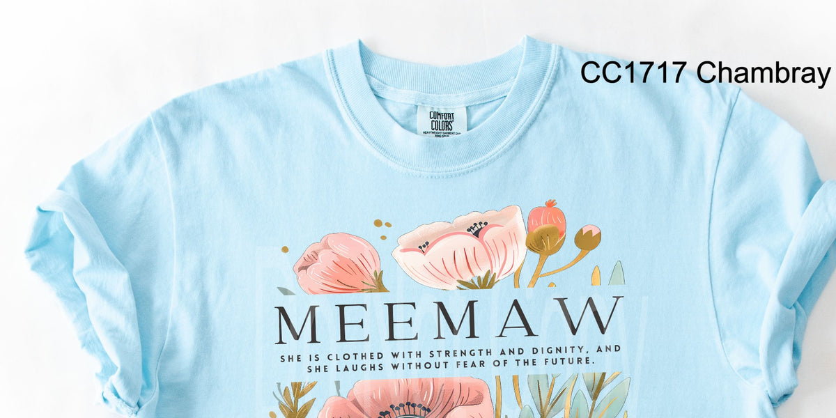 Meemaw Poppy Flowers DTF Transfer – Wills Creek Designs