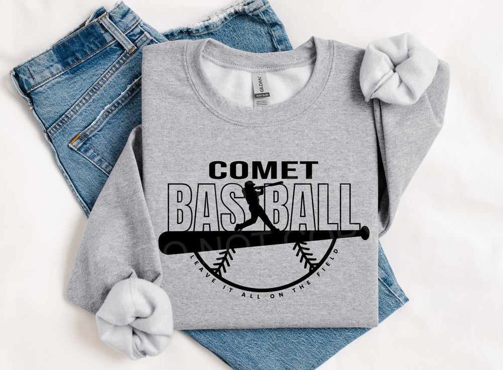 Comet Baseball BLACK INK DTF Transfer – Wills Creek Designs