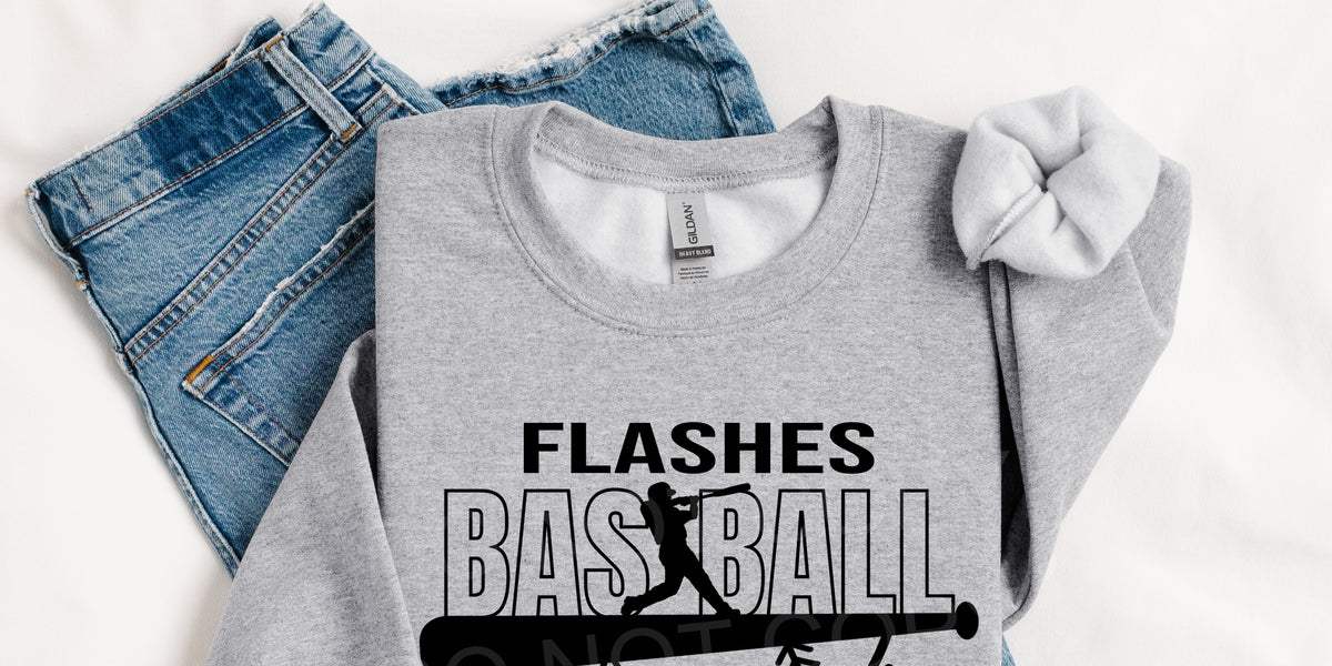 Flashes Baseball BLACK INK DTF Transfer – Wills Creek Designs