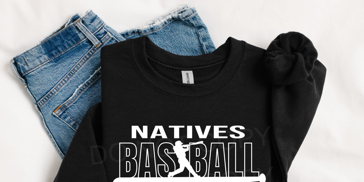 Natives Baseball WHITE INK DTF Transfer – Wills Creek Designs