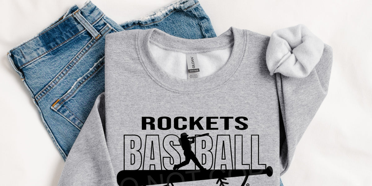 Rockets Baseball BLACK INK DTF Transfer – Wills Creek Designs