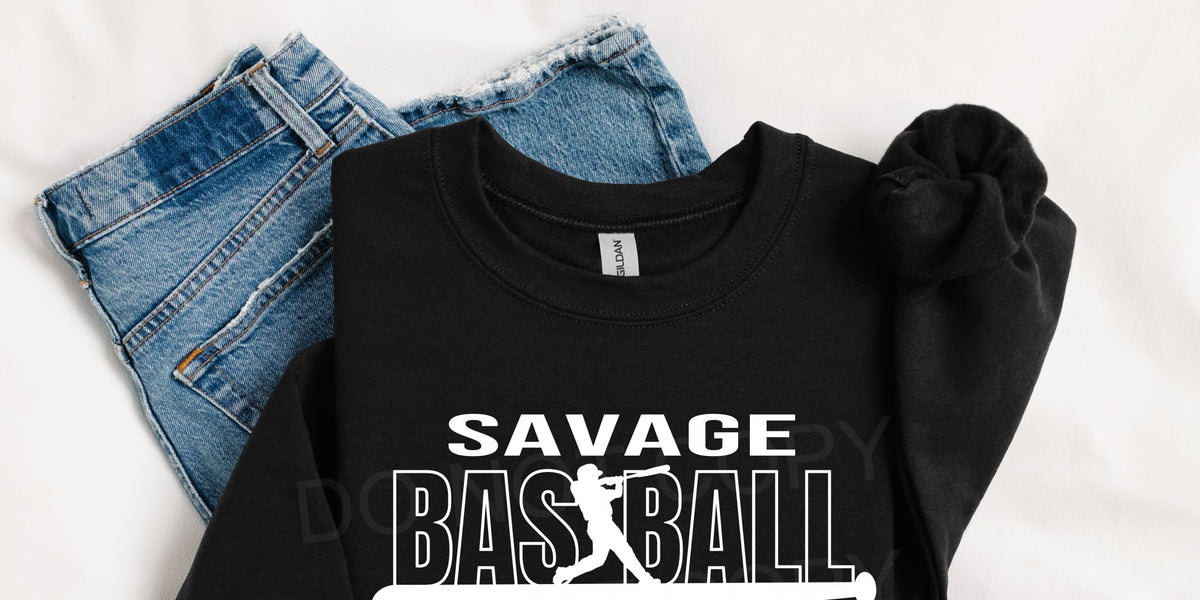 Savage Baseball WHITE INK DTF Transfer – Wills Creek Designs