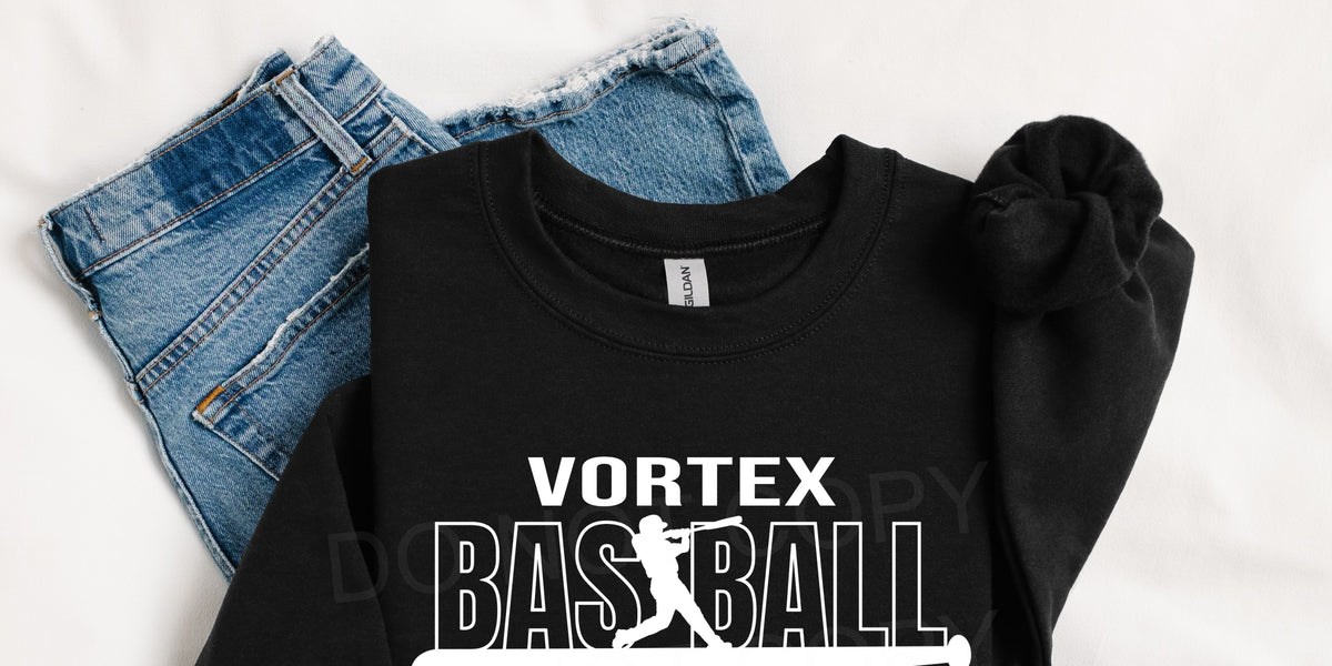 Vortex Baseball WHITE INK DTF Transfer – Wills Creek Designs