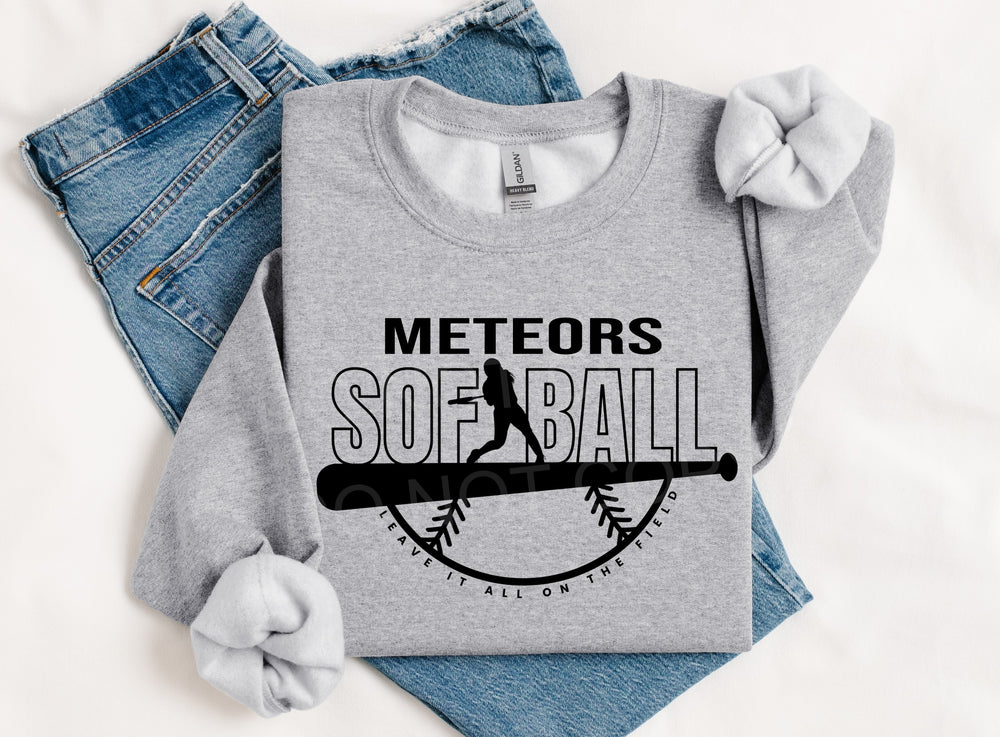 Meteors Softball BLACK INK DTF Transfer – Wills Creek Designs