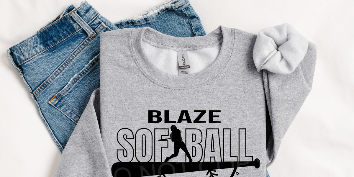 Blaze Softball BLACK INK DTF Transfer – Wills Creek Designs