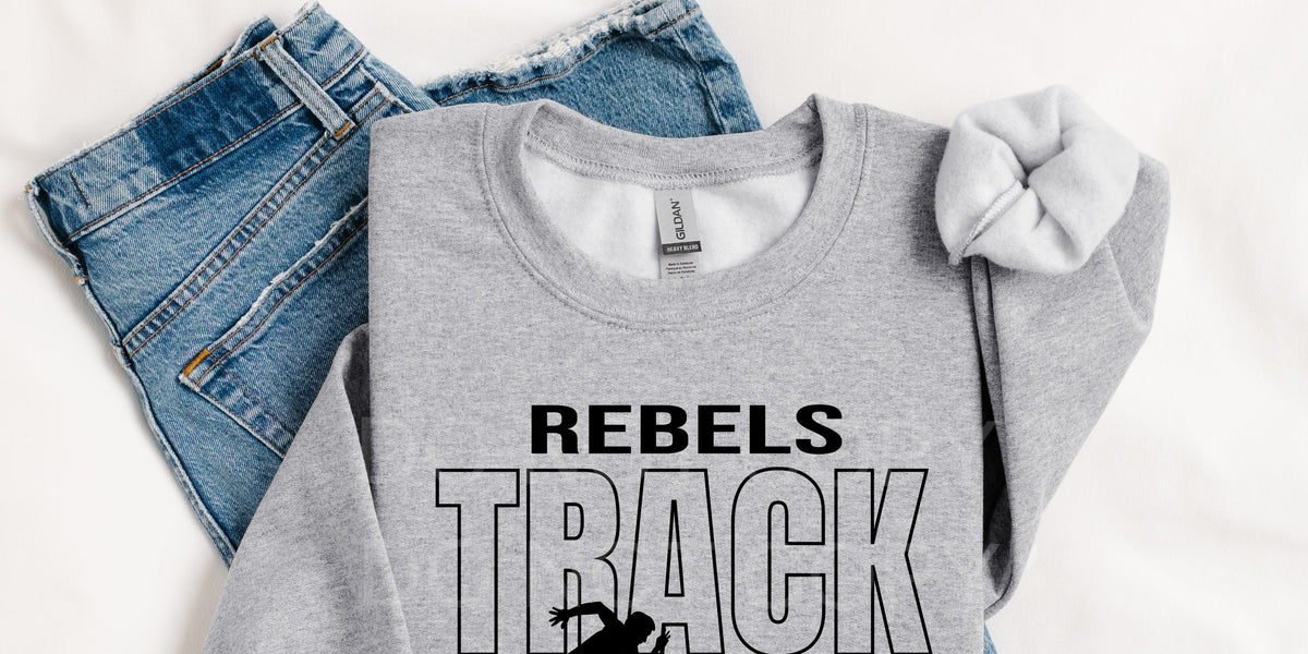 Rebels Track & Field BLACK INK DTF Transfer – Wills Creek Designs