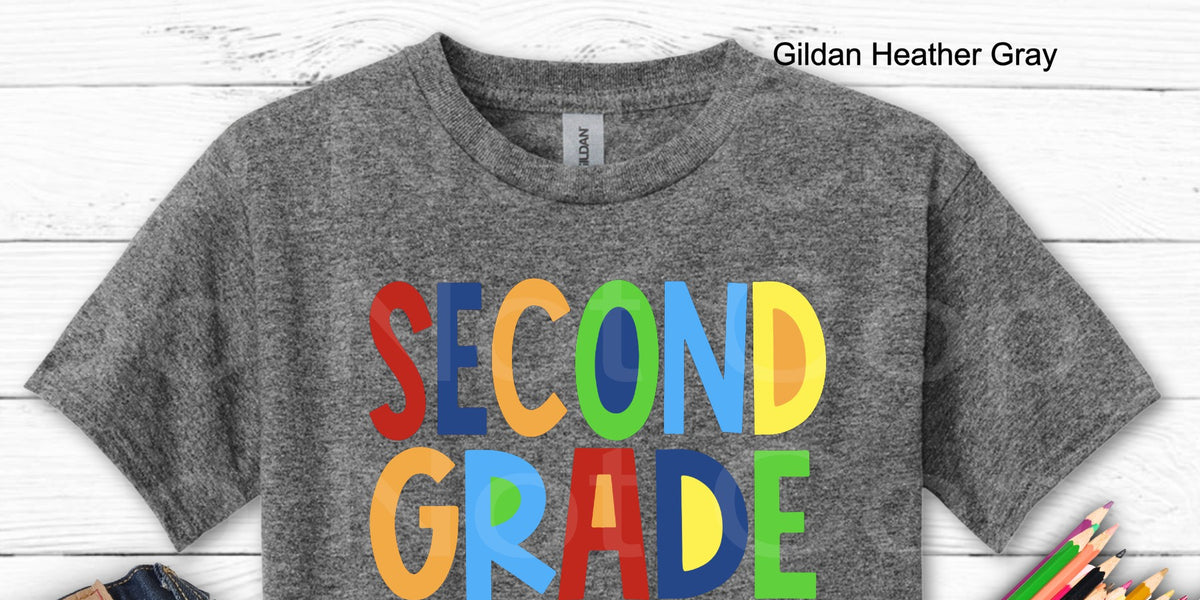 Second Grade Boy Block Style Primary Colors DTF Transfer (E) – Wills ...