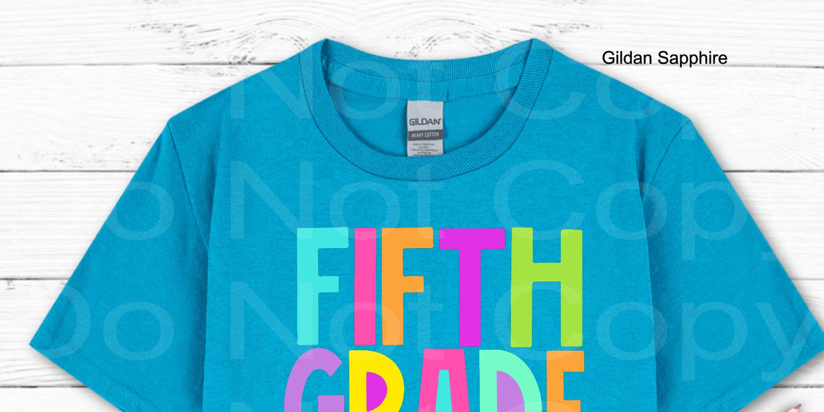 Fifth Grade Girl Block Style Primary Colors DTF Transfer (E) – Wills ...