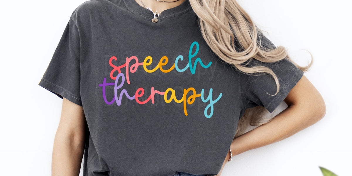 Colorful Cursive SPEECH THERAPY DTF Transfer – Wills Creek Designs
