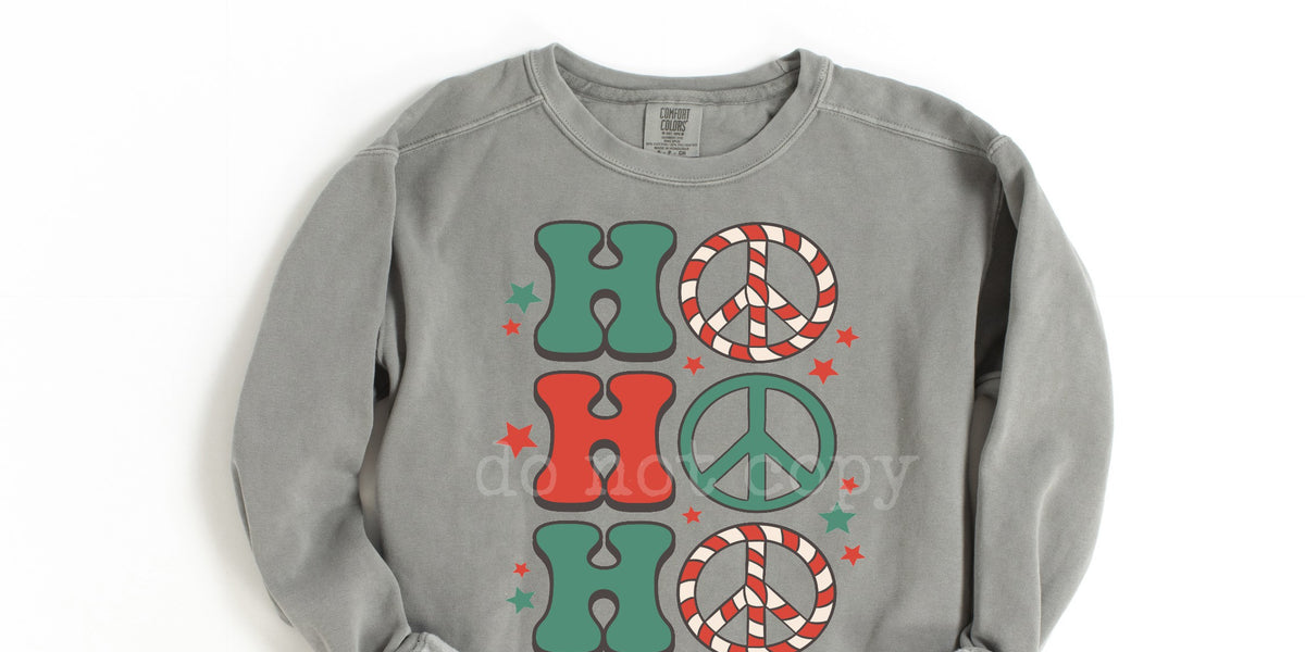 Ho Ho Ho Peace Screen Print High Heat Transfer V16 – Wills Creek Designs