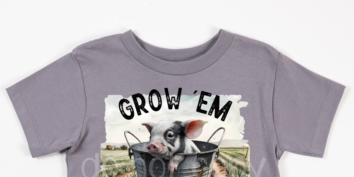 Grow Em Right Pig Screen Print High Heat Transfer – Wills Creek Designs