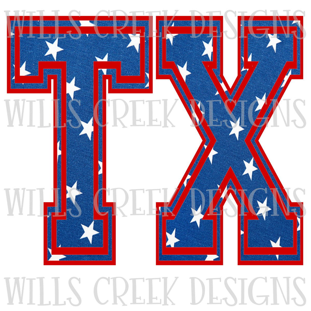TX Red White and Blue Digital Download – Wills Creek Designs