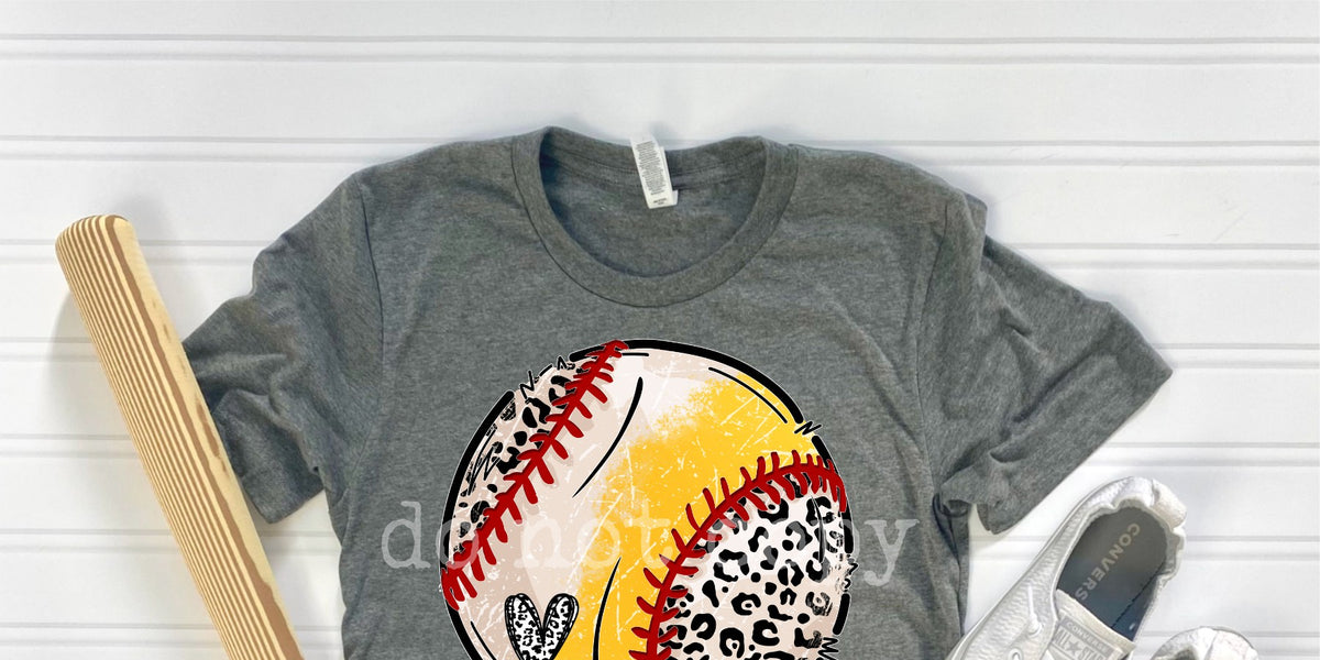 Leopard HALF/HALF Baseball/Softball Screen Print High Heat Transfer S4 ...