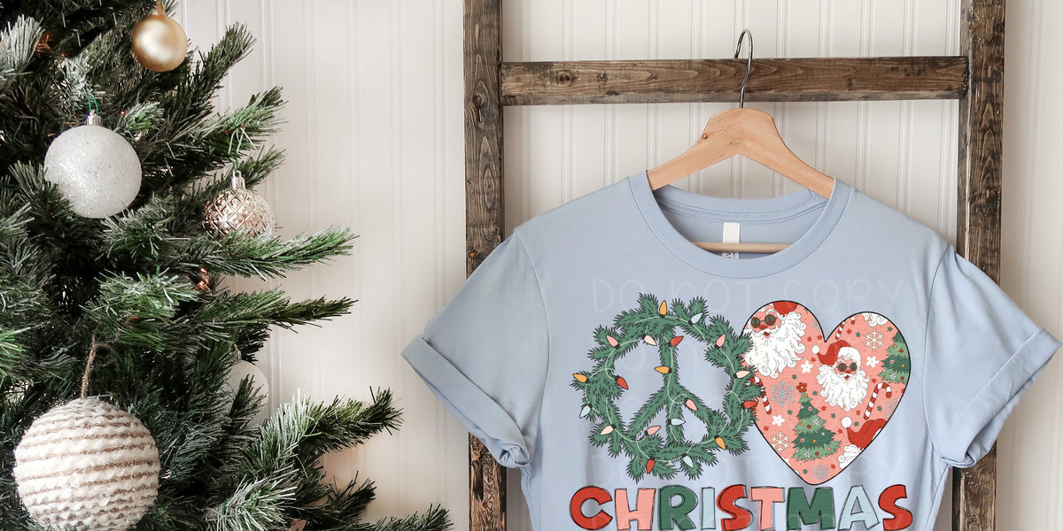 "No Restocks" Peace Love Christmas Screen Print High Heat Transfer R36 ...