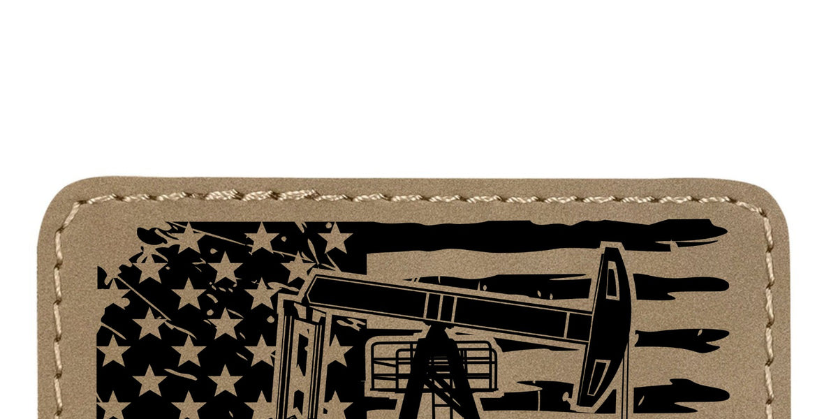 Oil Rig Flag Leather Patches *Patch Only* – Wills Creek Designs