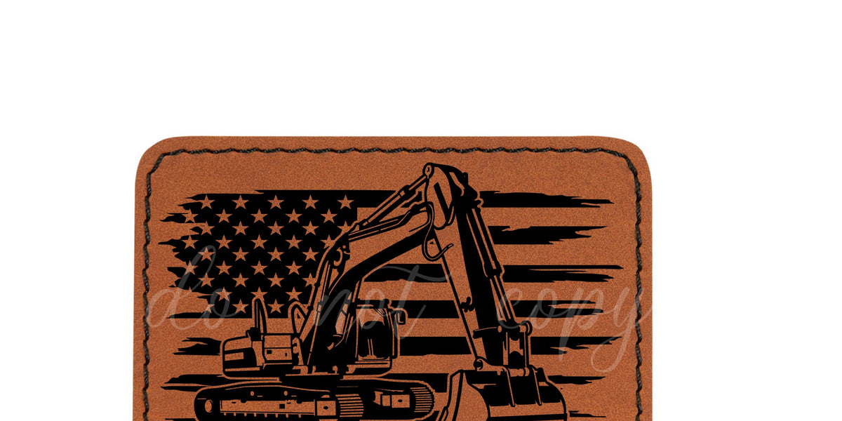 Excavator Flag Leather Patches *Patch Only* – Wills Creek Designs