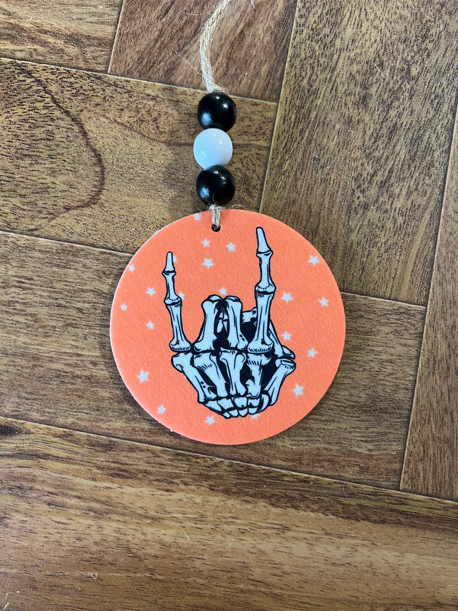 Skeleton Hand Circle Car Freshie – Wills Creek Designs